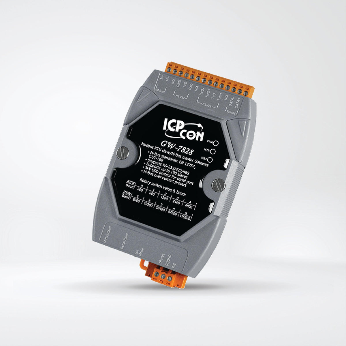 GW-7828 Modbus RTU Slave to M-Bus Master Gateway