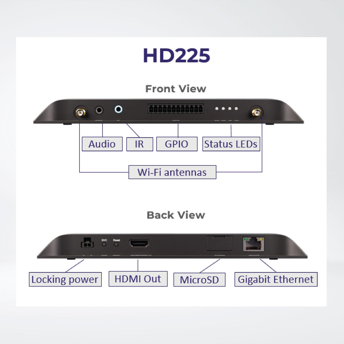 HD225 Built for Interactivity & 4k Content , Standard I/O + 64GB Micro