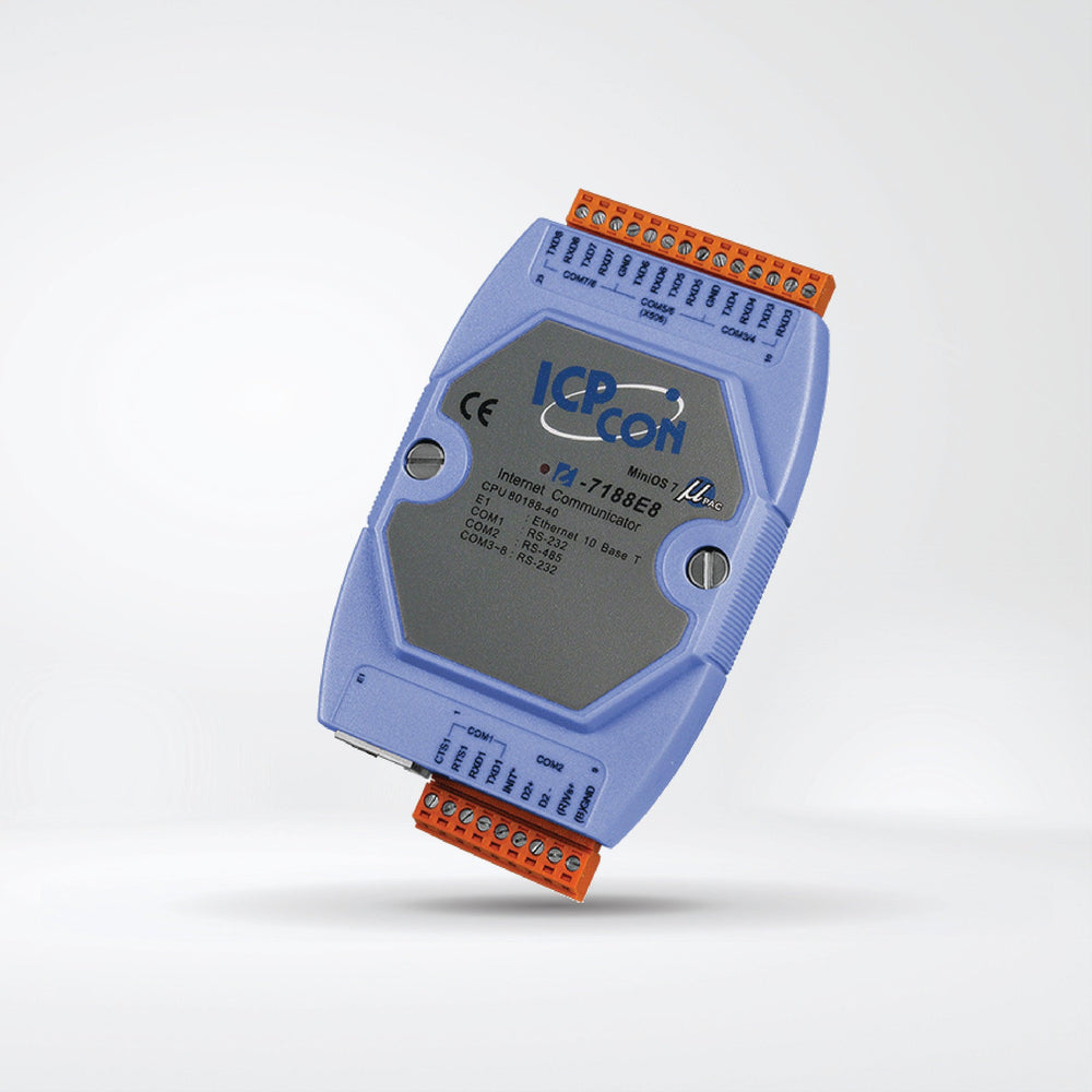 I-7188E8 Programmable Ethernet to 8x serial ports converter (7x RS-232