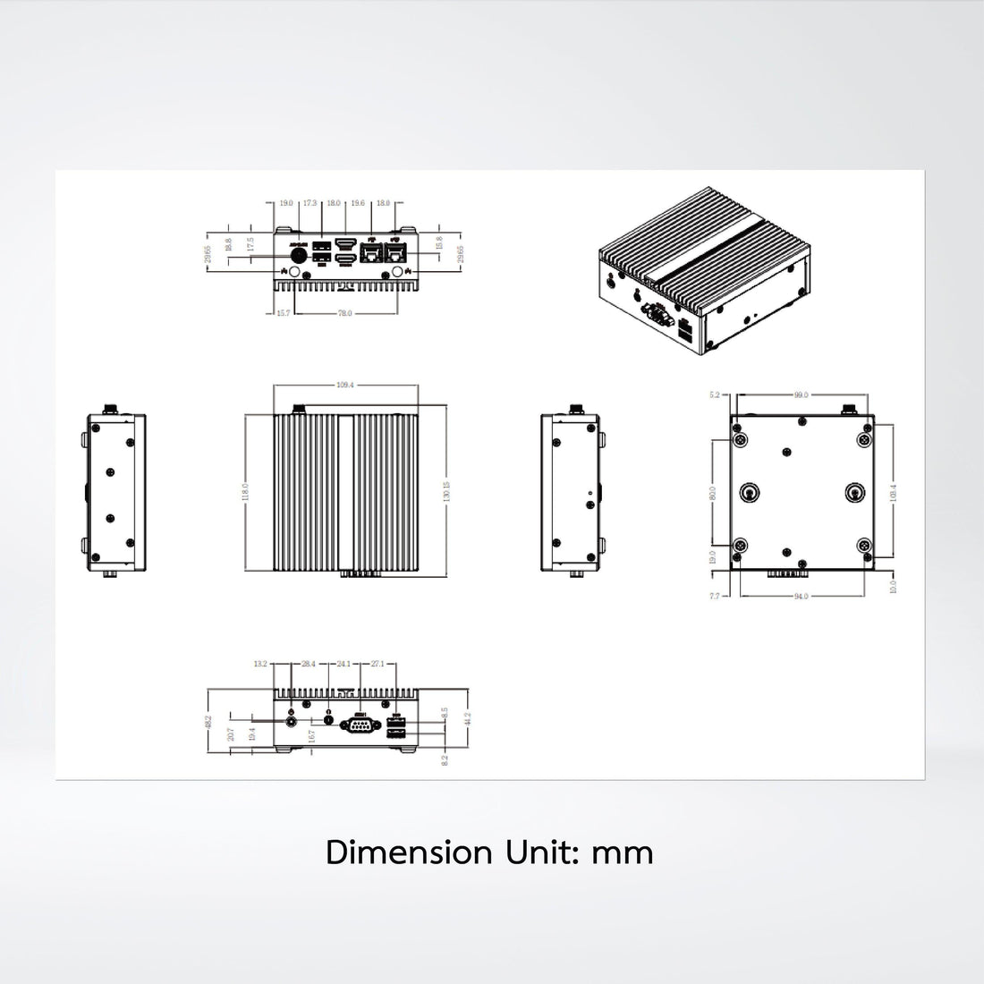 QBiX-EHLA6412-A1 Industrial PC Celeron J6412 Processor RAM8/SSD512GB