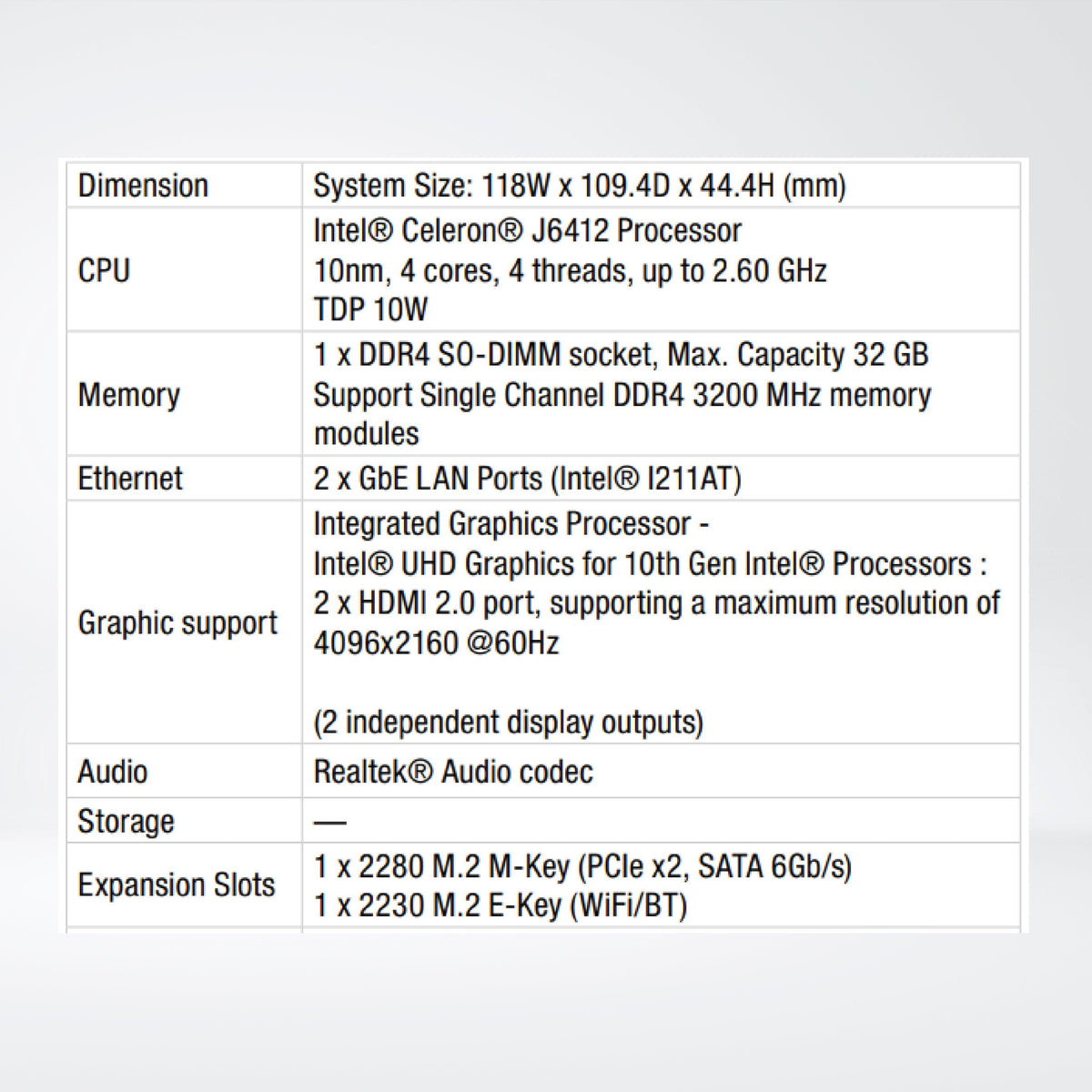 QBiX-EHLA6412-A1 Industrial PC Celeron J6412 Processor RAM8/SSD512GB